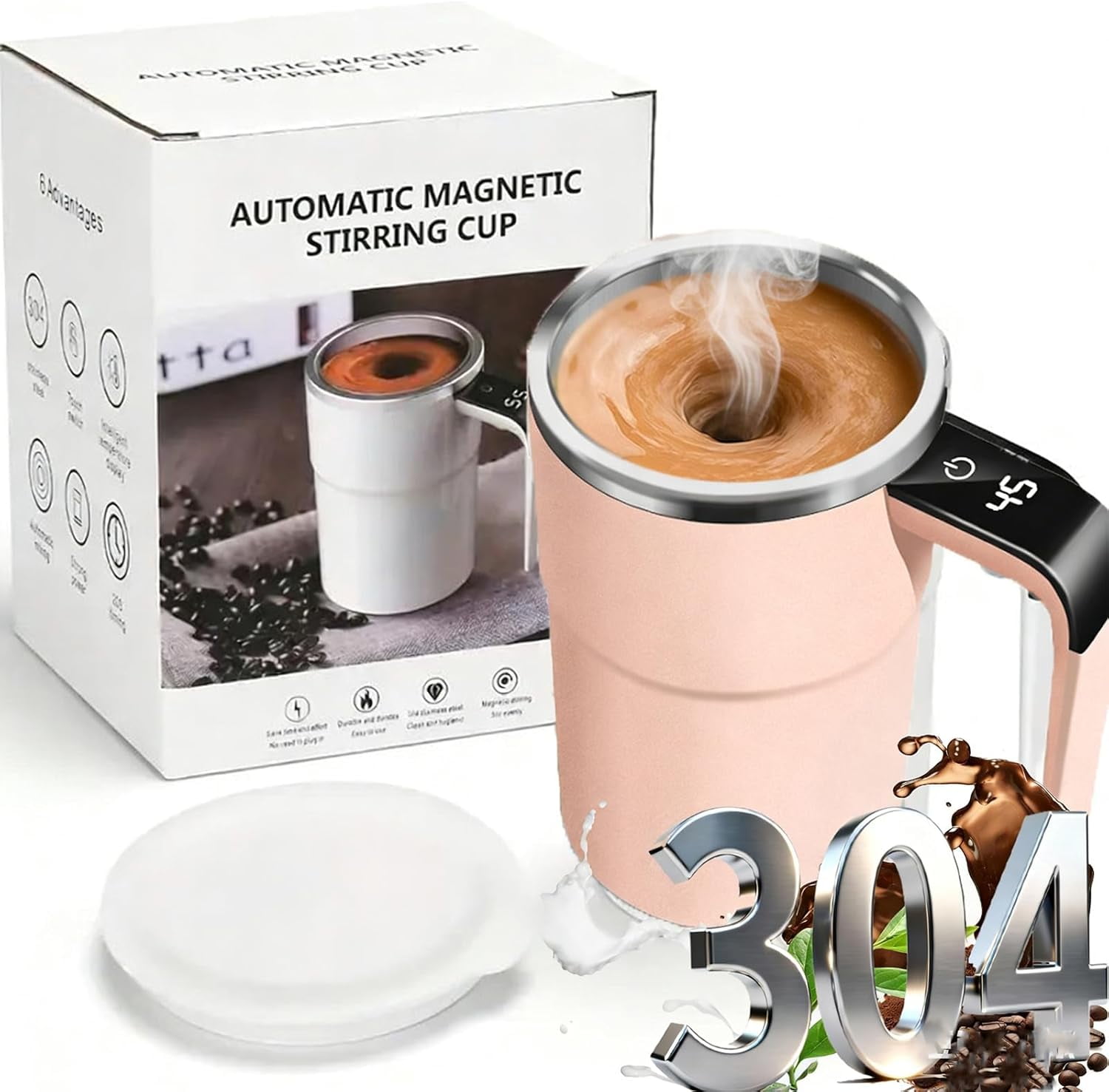 Electric Coffee Mug with Built-in Automatic Magnetic Stirrer ...