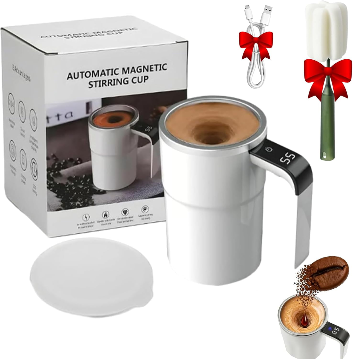 Electric Coffee Mug with a Built-in LCD Thermometer, Perfect for ...