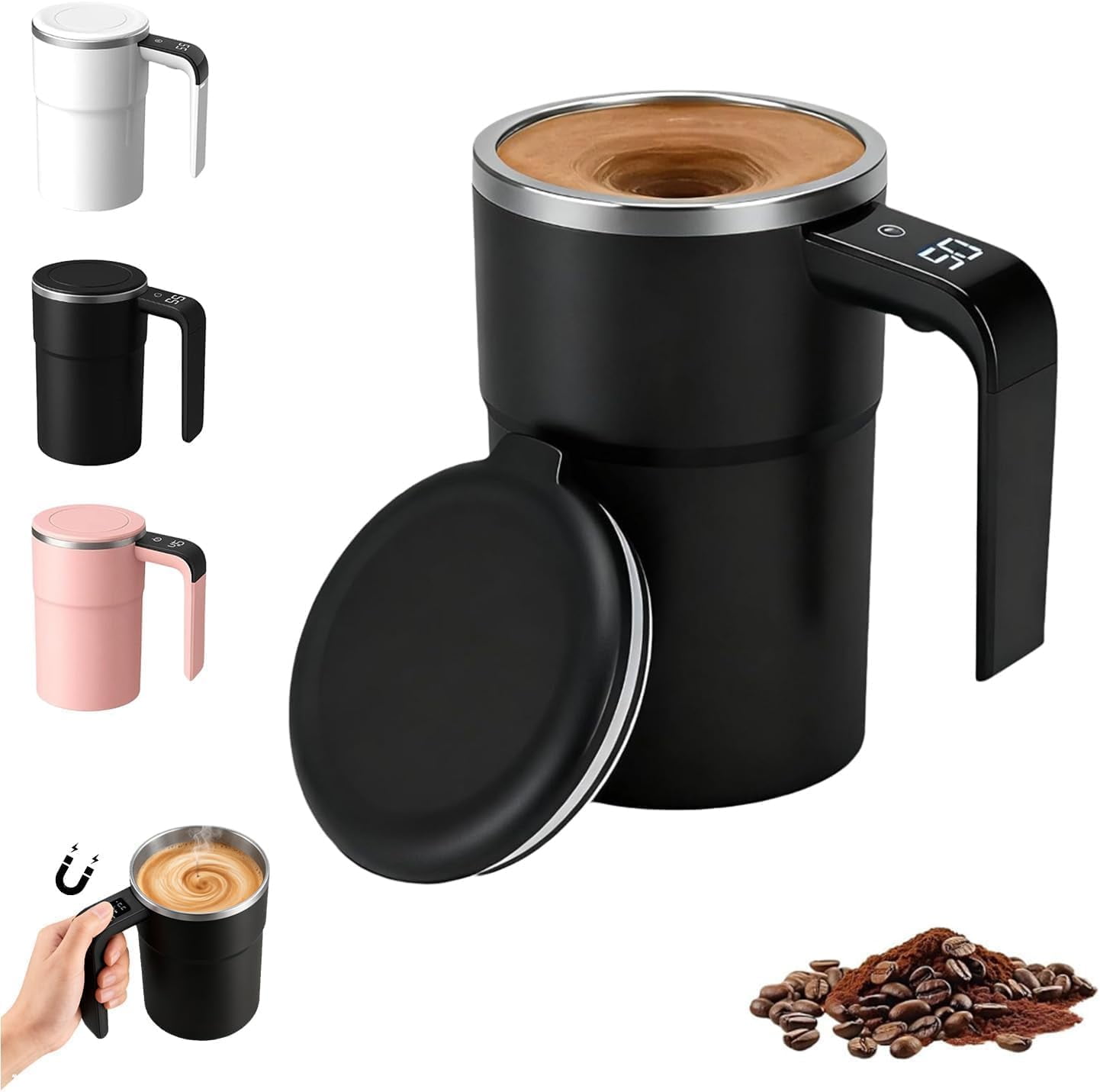 Electric Coffee Mug, Self Stirring 13oz Smart Mug with Temperature ...