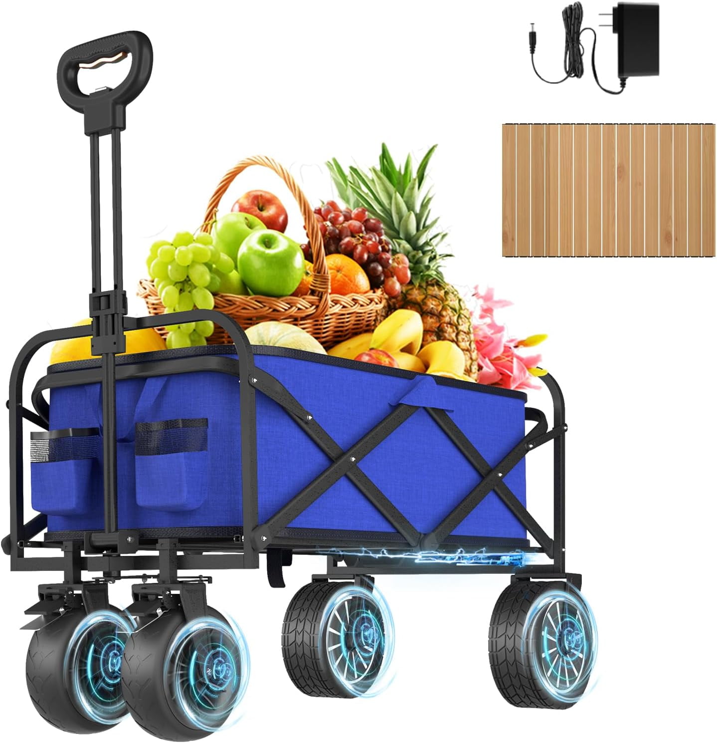 Electric Collapsible Folding Wagon,Electric Utility Wagon Cart, 330 Lbs ...