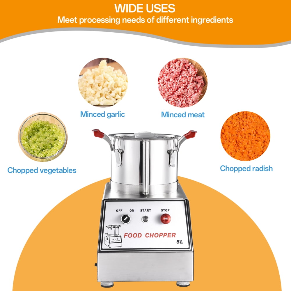 Electric Commercial Food Chopper 5L - Portable Veggie & Meat Processor ...