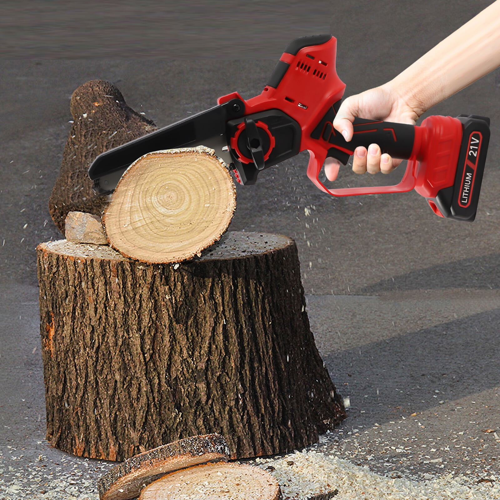 Electric Compact Portable Chainsaw Rechargeable Battery Powered Cutting ...