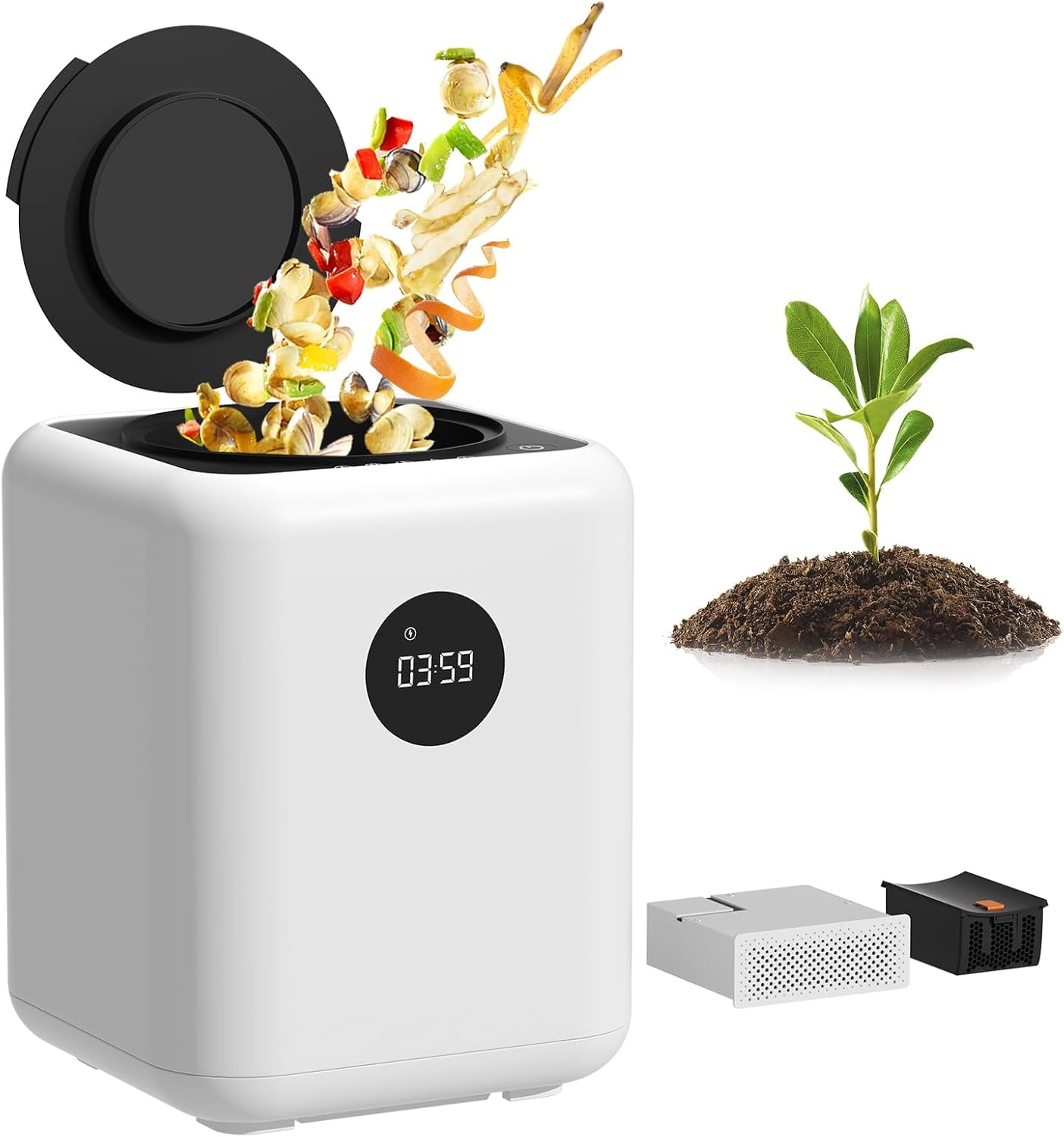 Electric Compost Bin Kitchen | 3L Smart Kitchen Waste Composter ...