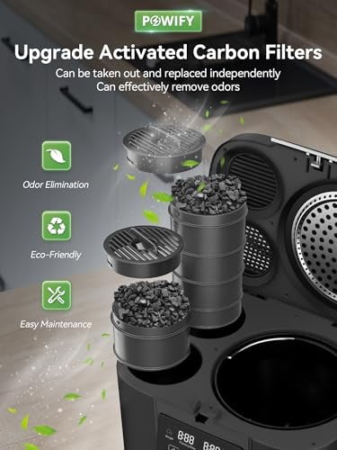 Electric Compost Bin Kitchen 4L Capacity Composter Bins Outdoor Indoor ...