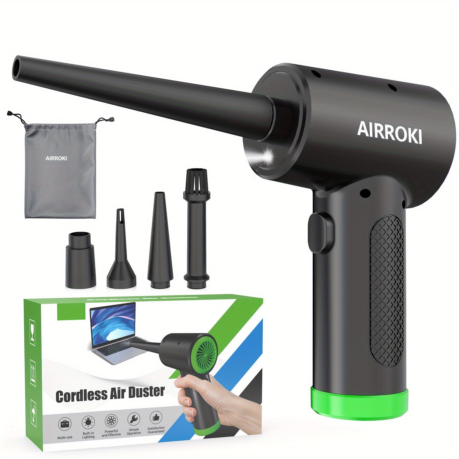 Electric Compressed Air Duster Cleaner for PC, Rechargeable Cordless ...