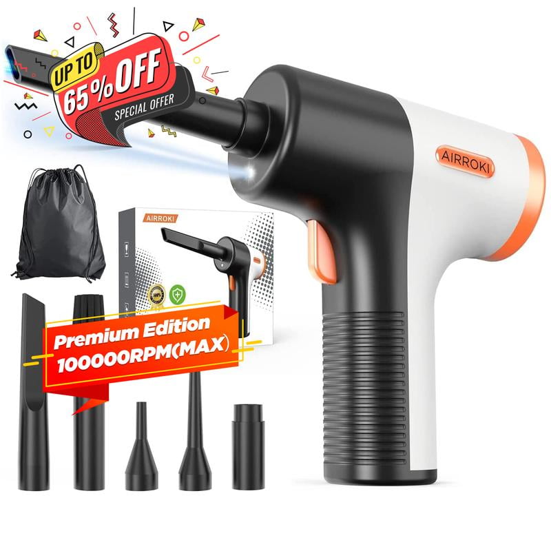 Electric Compressed Air Duster Cleaner for PC - Rechargeable Cordless ...