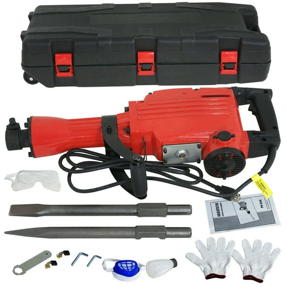 Electric Concrete Breaker Demolition Jack Hammer 2200W 2 Chisel 2 Punch ...