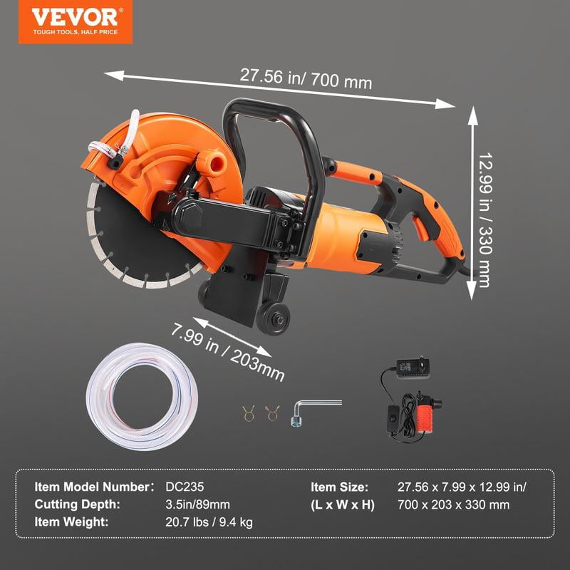 Electric Concrete Saw, 16 in, 3200 W 15 A Motor Circular Saw Cutter ...