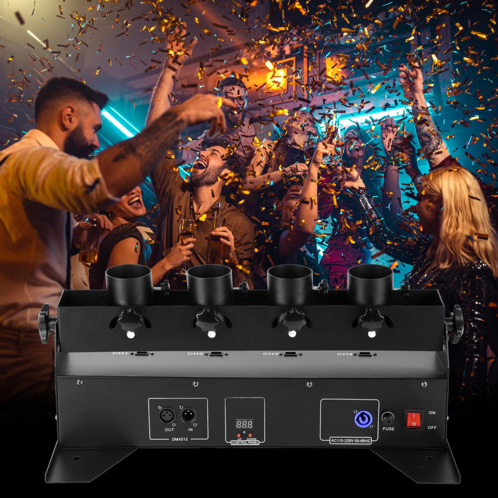 Electric Confetti Cannon Machine, 4 Heads Confetti Shooter for Wedding ...