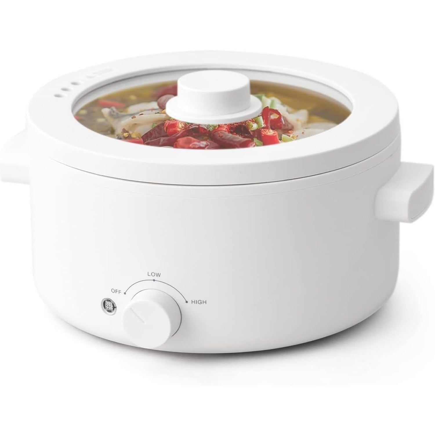 Electric Cooker, 2L Ceramic Glaze Non-stick Pot, Dual Power Multi ...