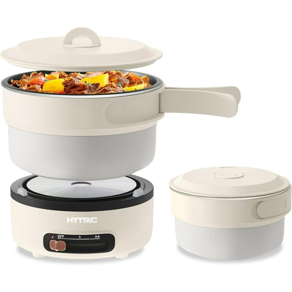 Electric Cooker, 2L Portable Electric Cooker with Foldable Handle, Non ...