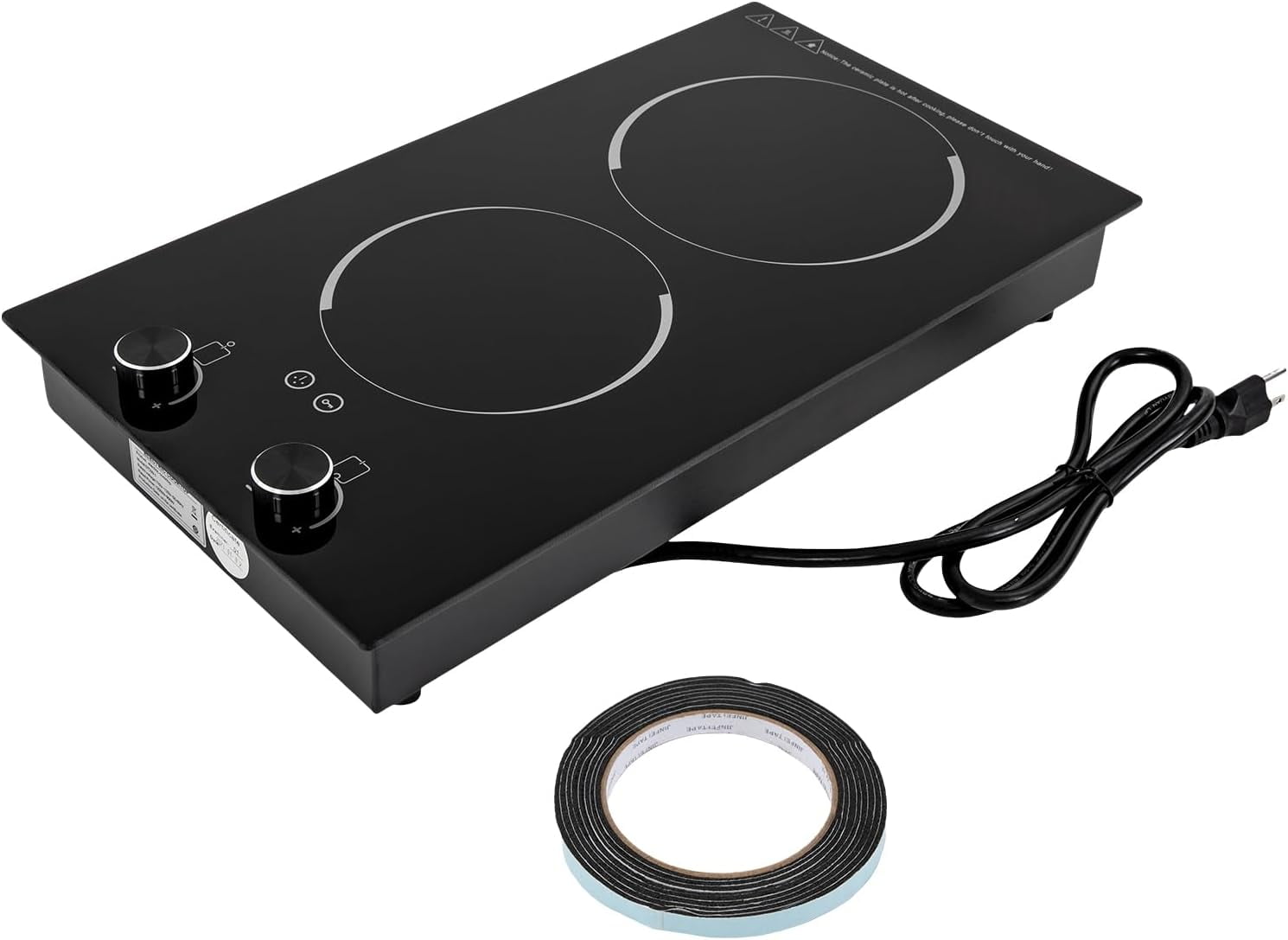 Electric Cooktop, 110-120V 2100W Electric Stove Top with Knob Control ...