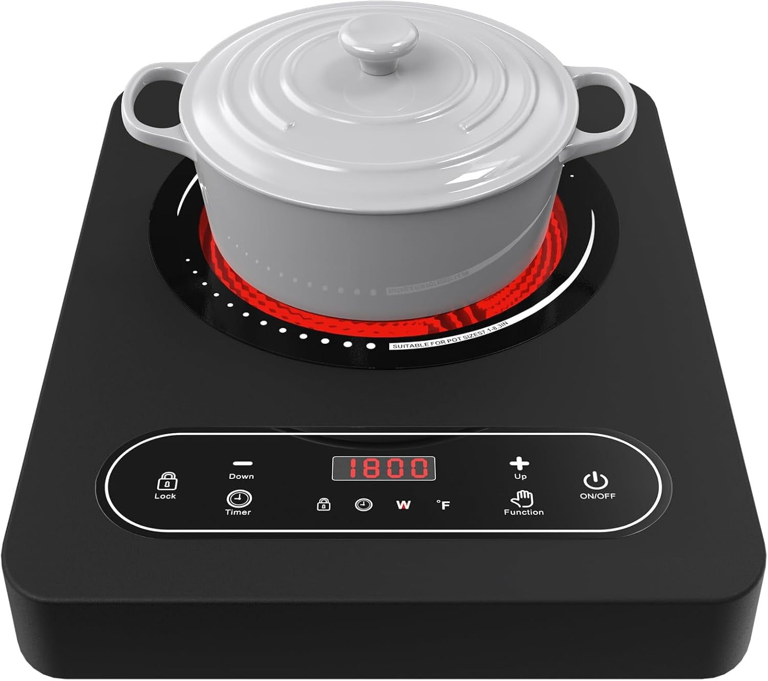 Electric Cooktop 1800W: Single Burner Portable Electric Stove 110V with ...