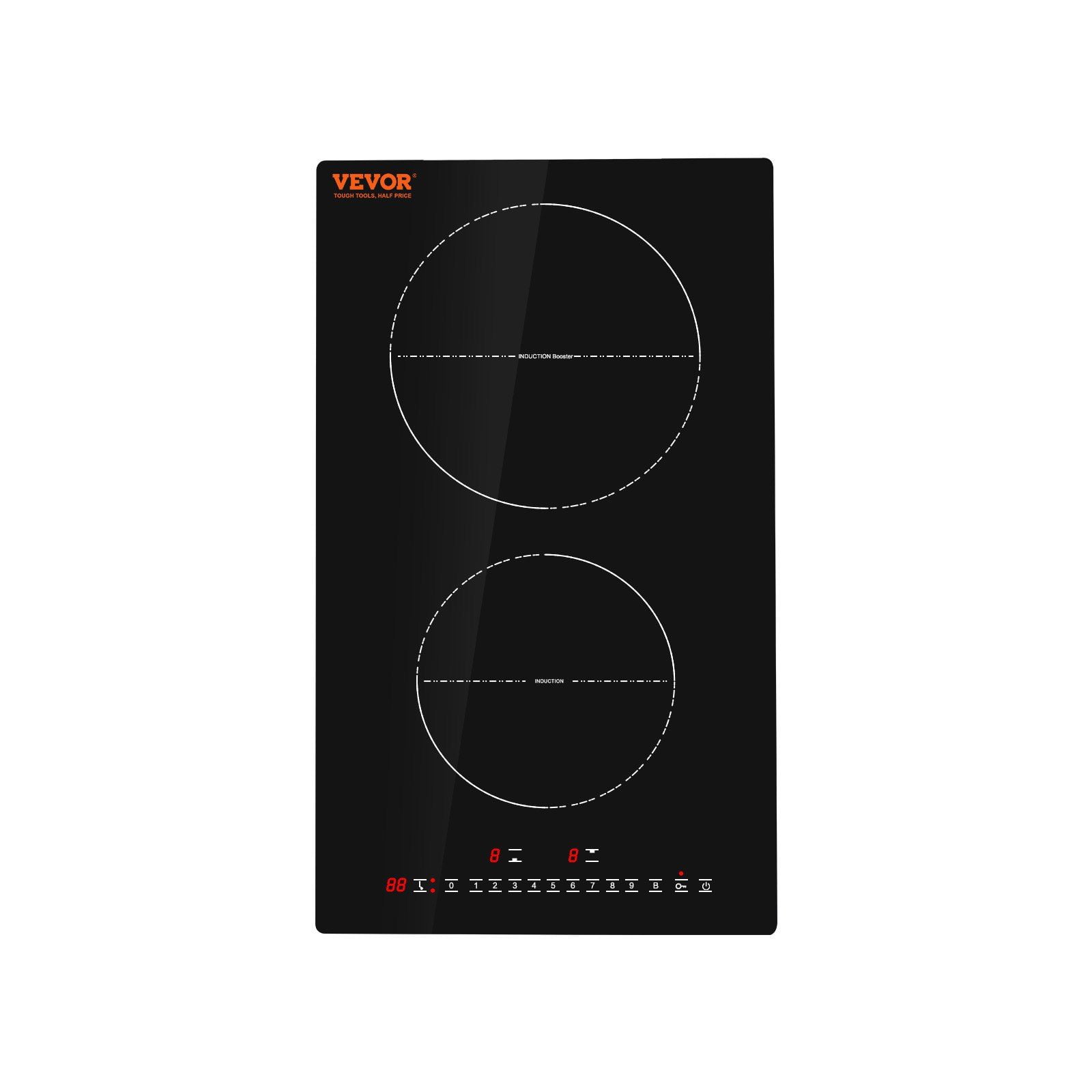 Electric Cooktop, 2 Burners, 12'' Induction Stove Top, Built-in ...