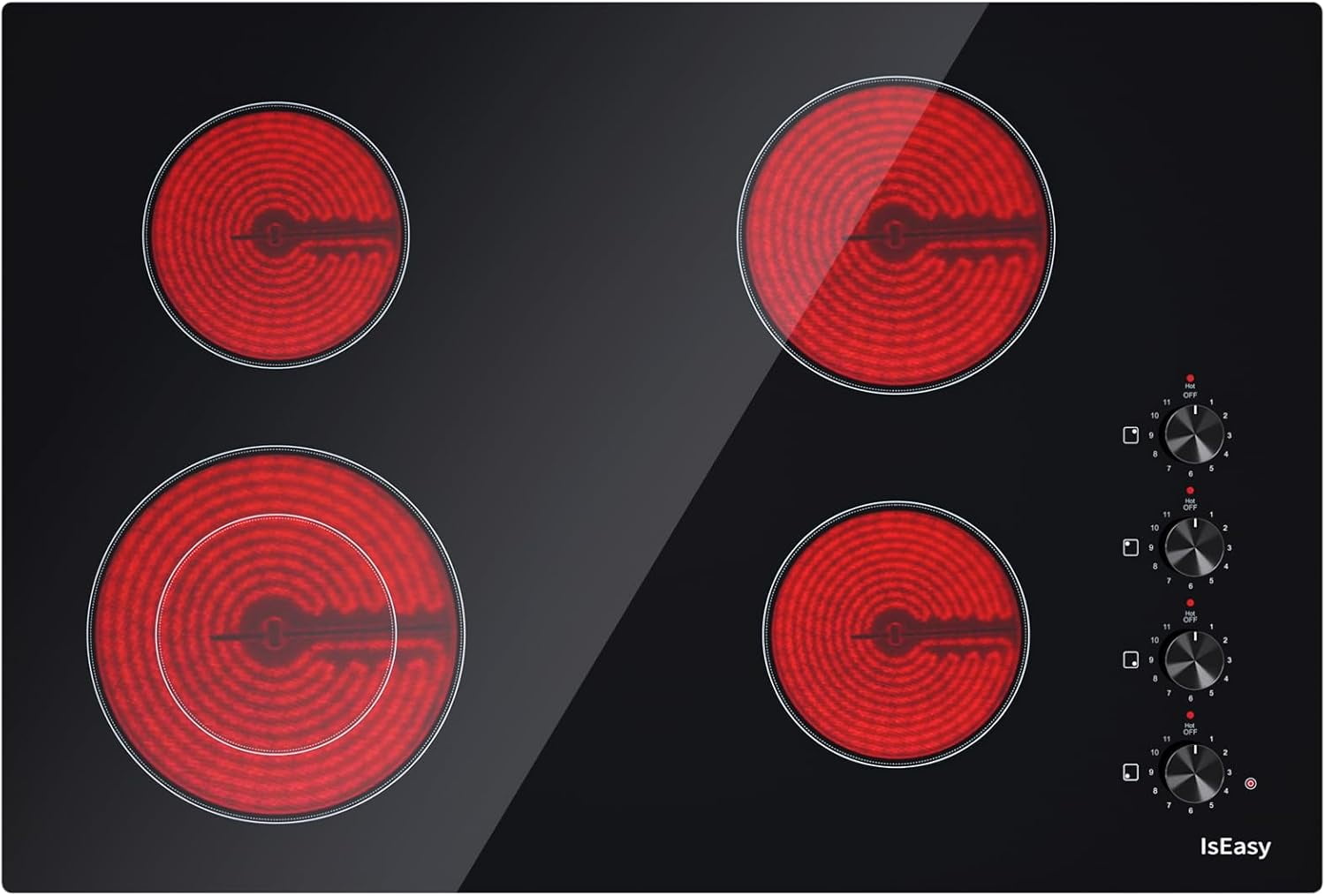 Electric Cooktop 30 inch Ceramic Stove 4 Burners Built-in Electric ...