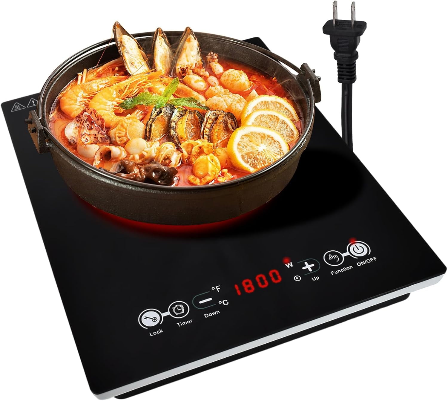 Electric Cooktop Ceramic Stove, Single Burner Electric Stove Top Touch ...