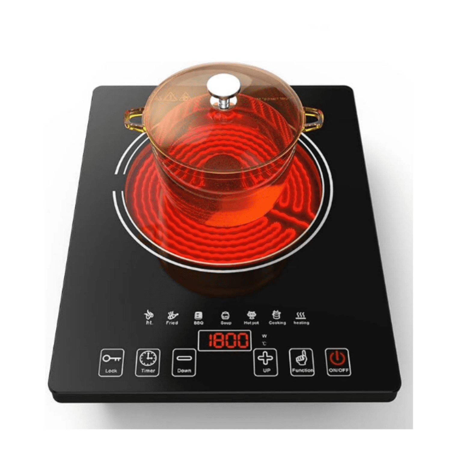 Electric Cooktop, Portable Electric Cooktop 1800W Single Burner Stove ...