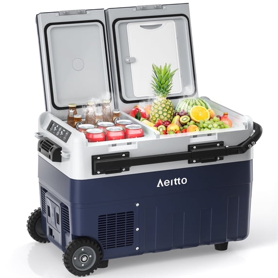 Aeitto 42QT Car Refrigerator 12V, Dual Zone, Portable, Temp Control -4 ...