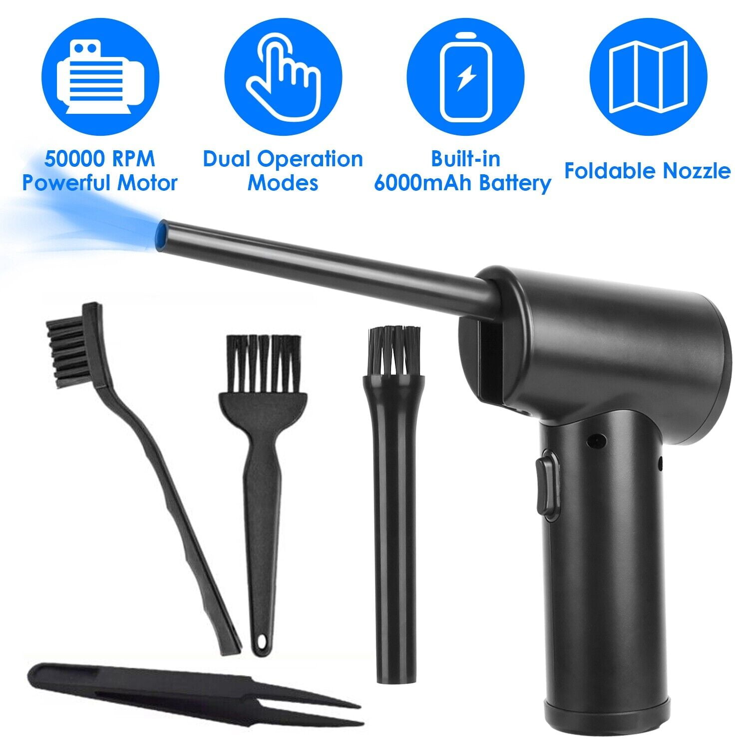 Electric Cordless Air Duster Compressed for PC Keyboard Rechargeable ...