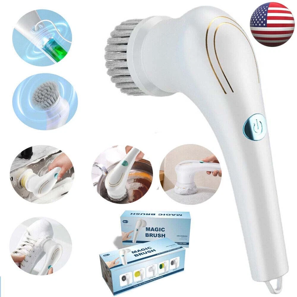 Electric Cordless Cleaning Brush Spin Scrubber Turbo Scrub Cleaner ...