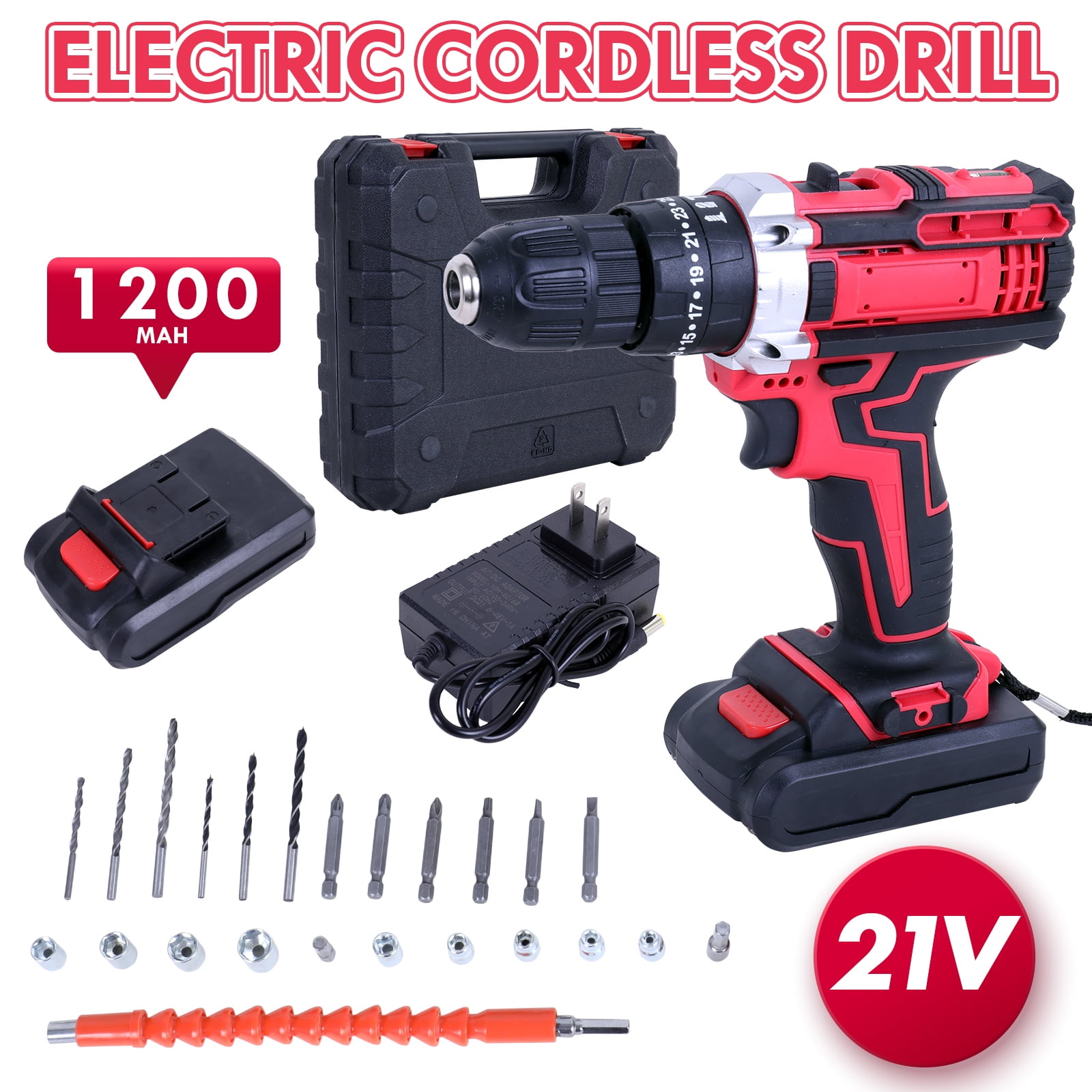 Electric Cordless Drill Set 25 1 Speed Trigger 21v Power Drill Driver 3