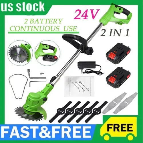 Electric Cordless Grass String Trimmer Lawn Edger Weed Wacker Cutter ...