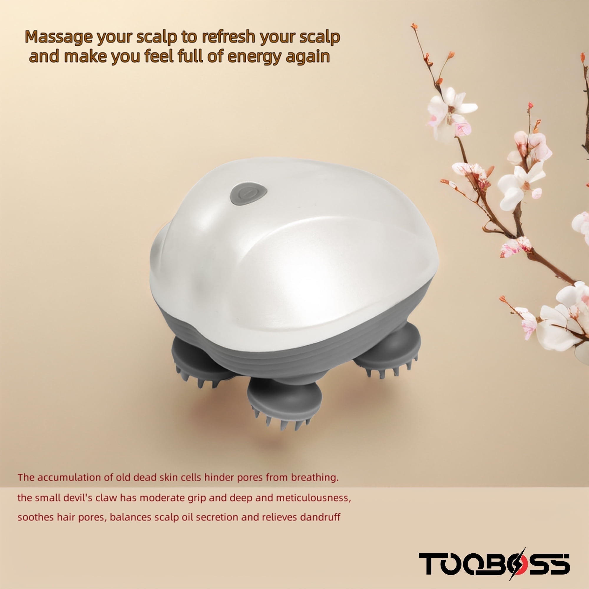 Electric Cordless Hair Scalp Massager with Kneading 96 Massage Nodes ...