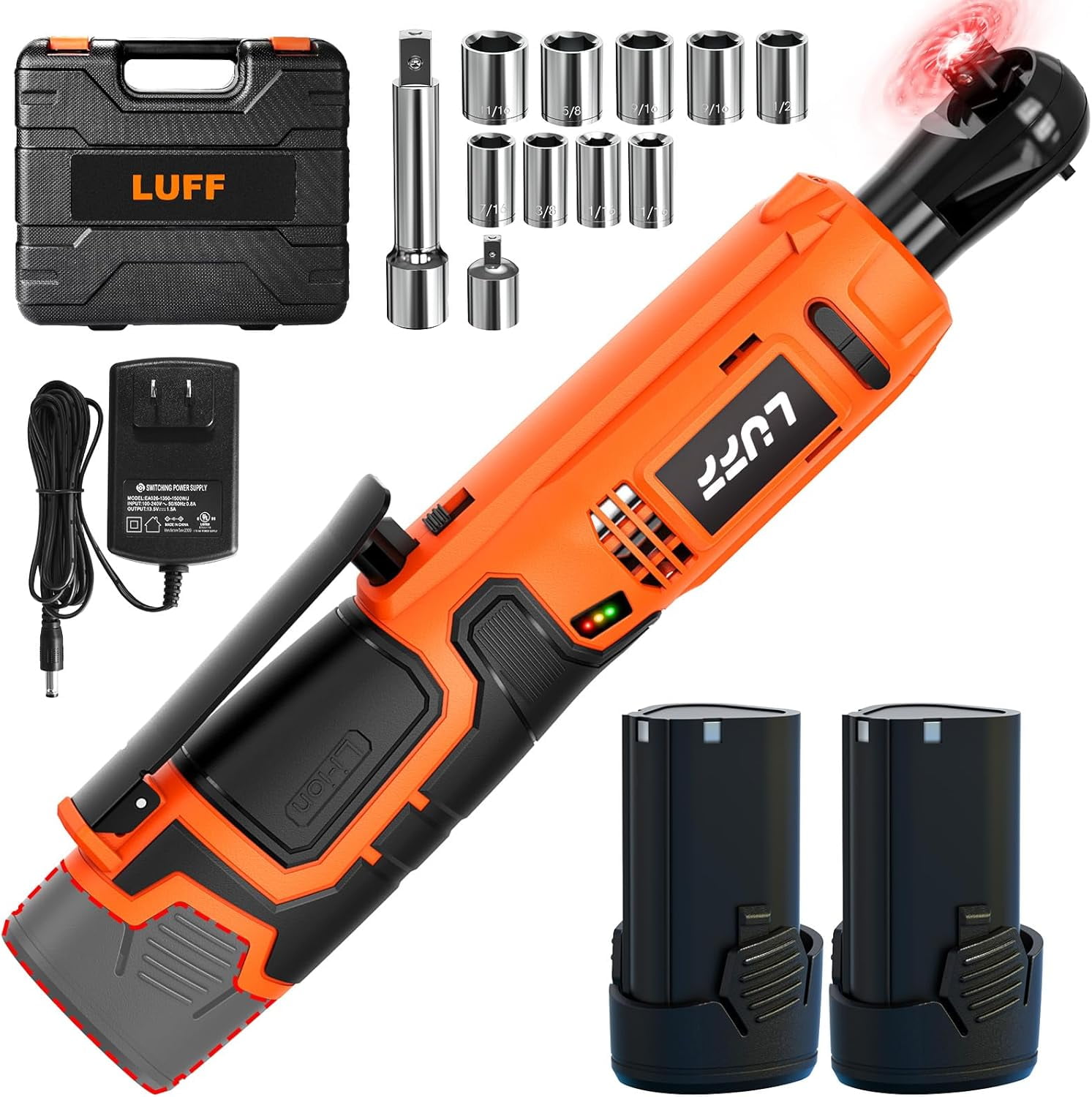 Electric Cordless Ratchet Wrench Kit, 3/8" 12V Power Ratchet Tool Set ...