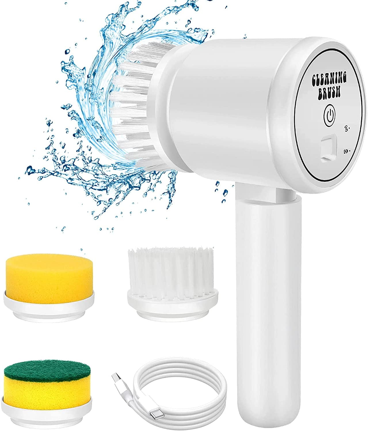 Electric Cordless Spin Scrubber, Dual-Speed Shower Scrubber with 3 ...