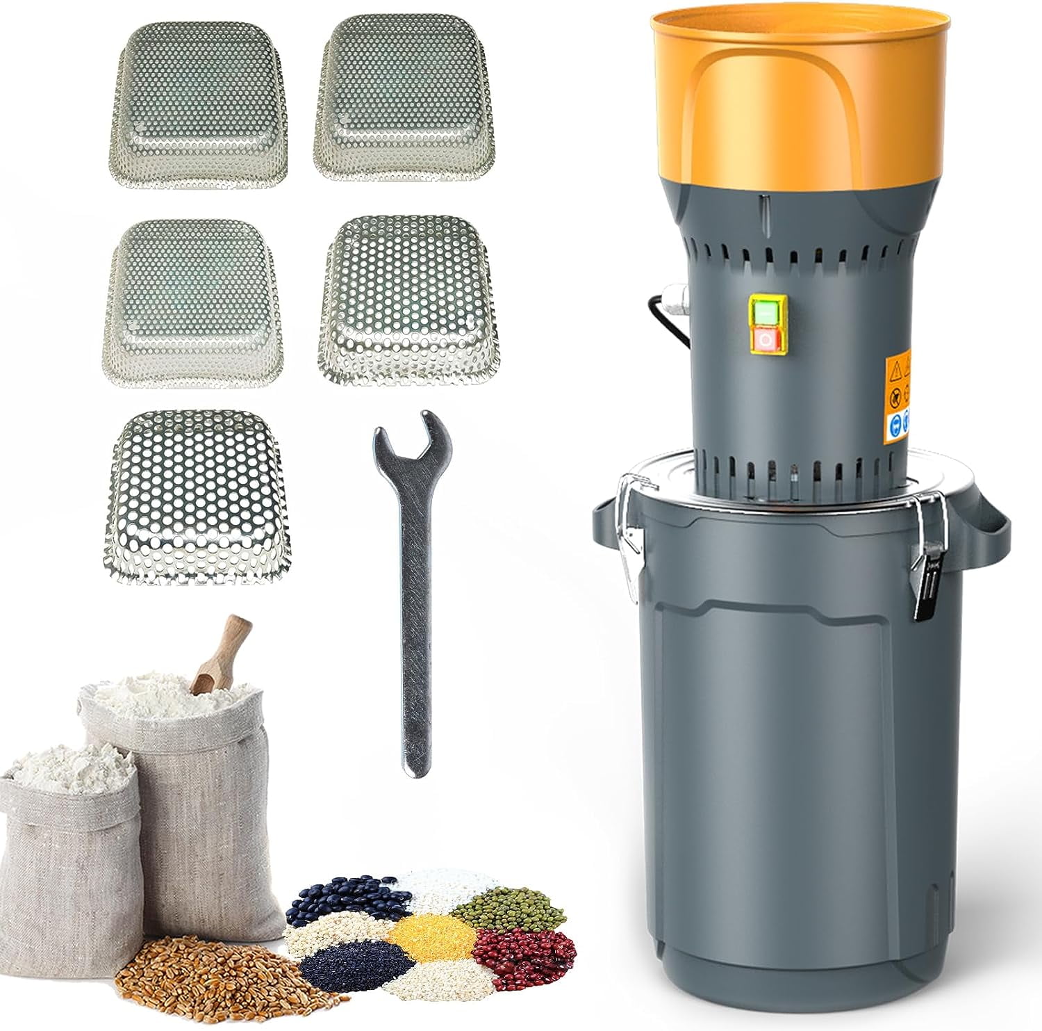 Electric Corn Grinder Grain Mill Grinder Wheat Grinder Brew Mill 1300W ...