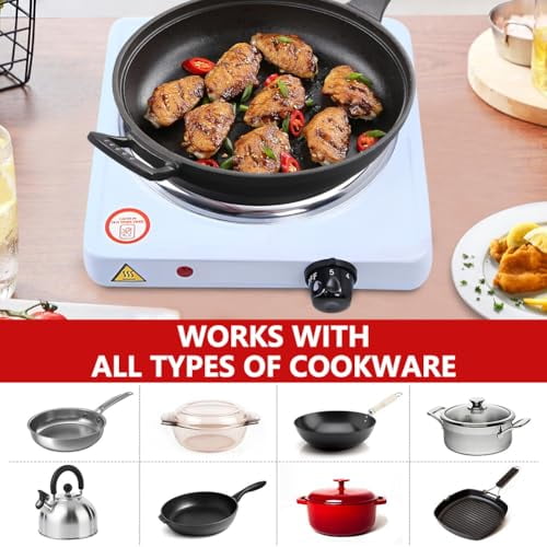 Electric Countertop Burner, Single Burner, 1000W Induction Cooktop ...