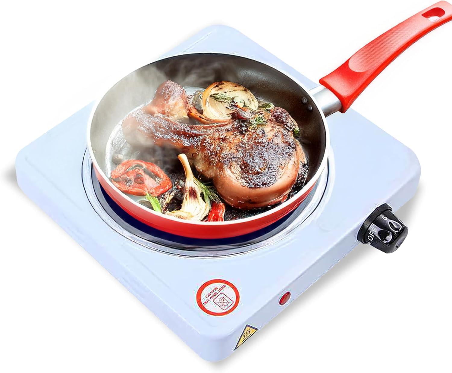 Electric Countertop Single Burner, 1000W Cooktop with 6.1 Inch Cast ...