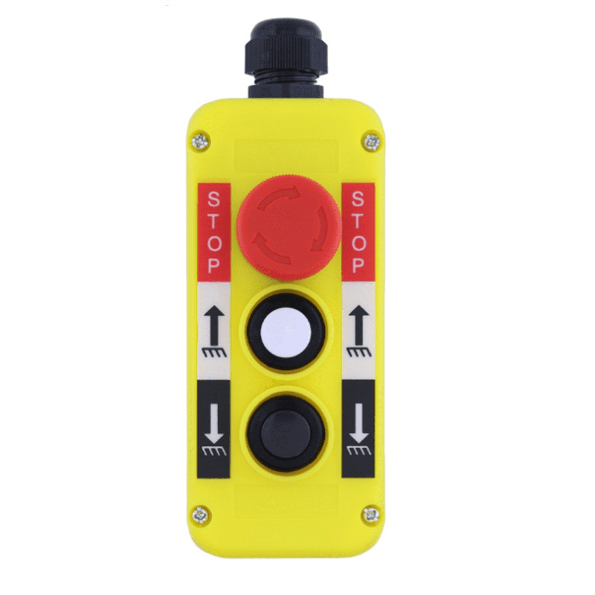 Electric Crane Remote Control Push Button Emergency Stop Switch Rainproof UP Down Hoist Switch ...