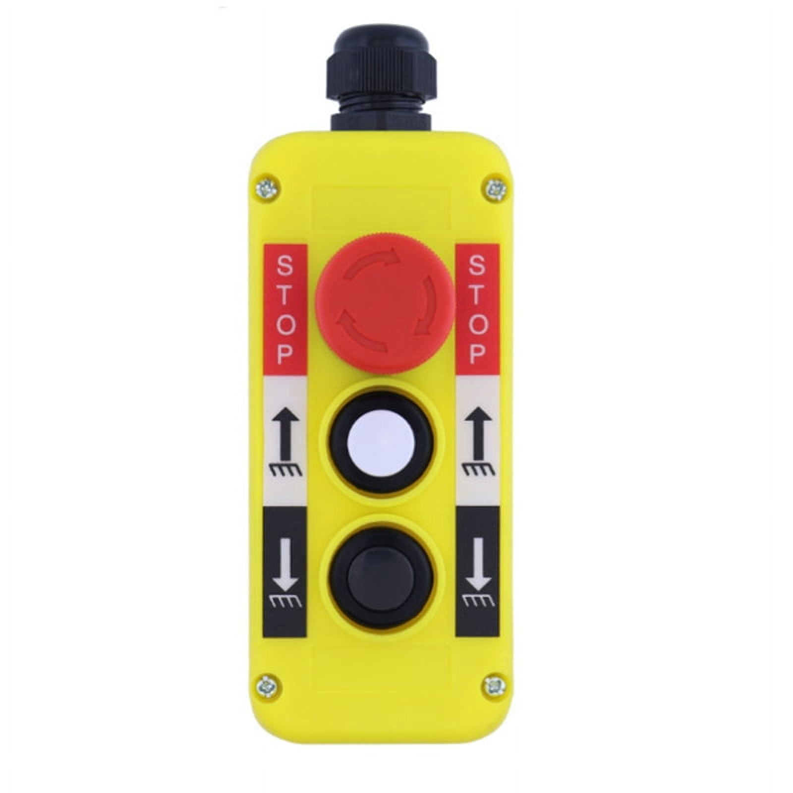 Electric Crane Remote Control Push Button Emergency Stop Switch Rainproof UP Down Hoist Switch ...