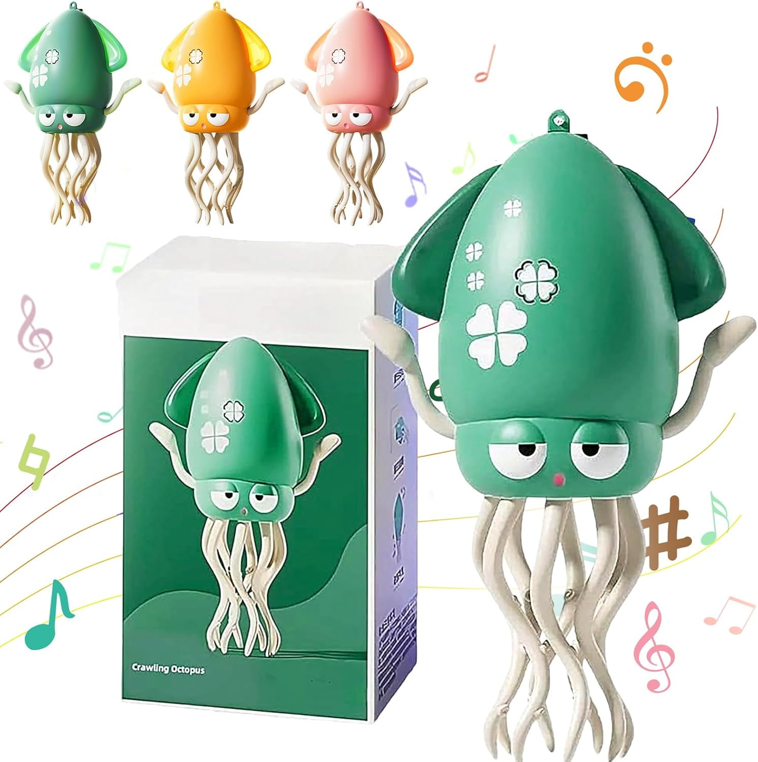 Electric Crawling Octopus Toy with LED Lights & Music, Crazy 8-Leg ...