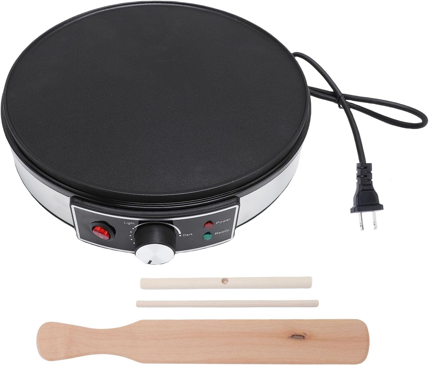 Electric Crepe Maker Machine, 11.8 Inch with LED Indicators, Adjustable ...