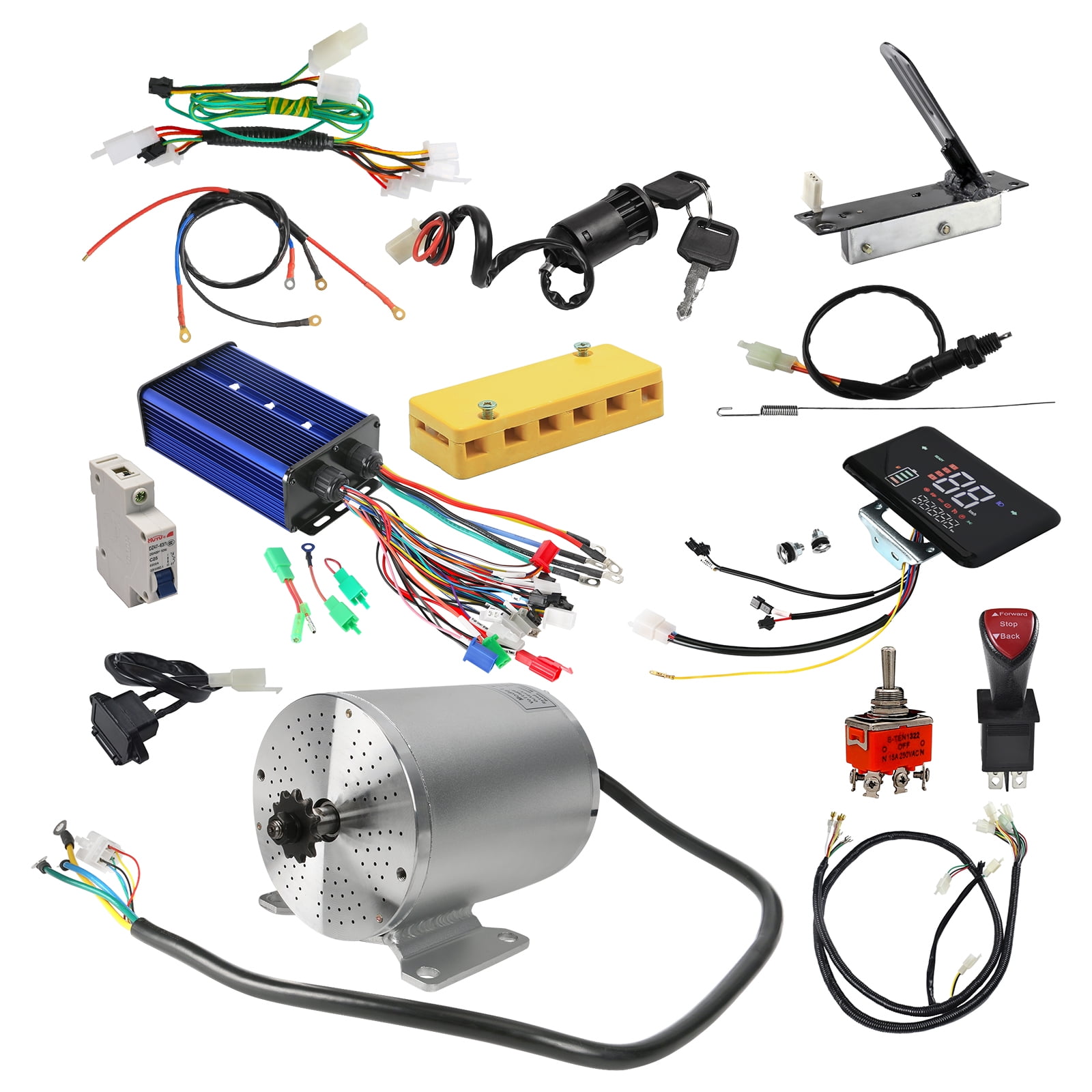 Electric DC Motor, 3000W 72V Brushless Motor Kit 4900rpm High Speed Electric Scooter Motor for ...