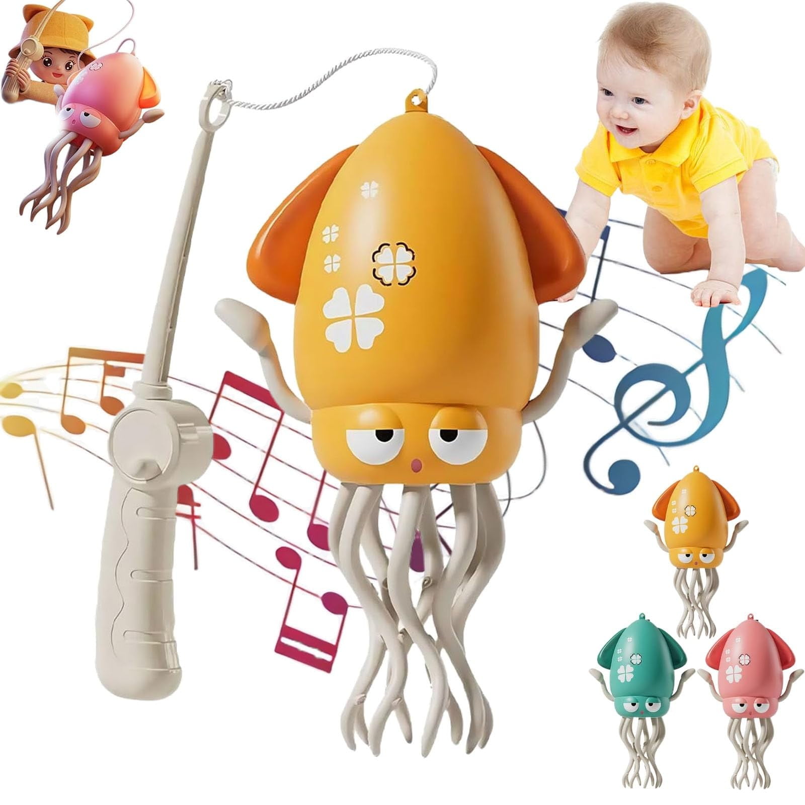Electric Dancing Octopus Toy,Crawling Dancing Automatic Obstacle ...