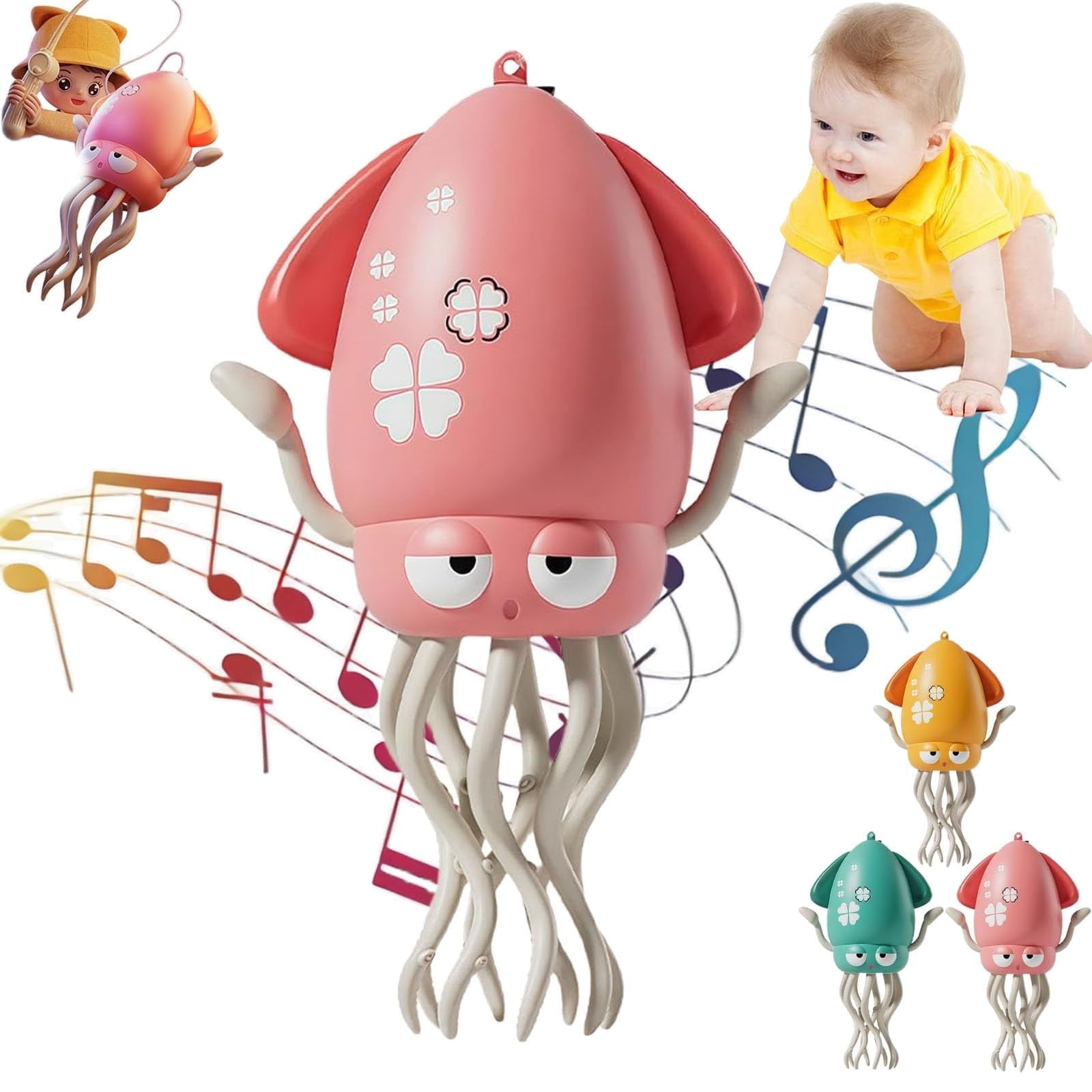 Electric Dancing Octopus Toy,Crawling Dancing Automatic Obstacle ...