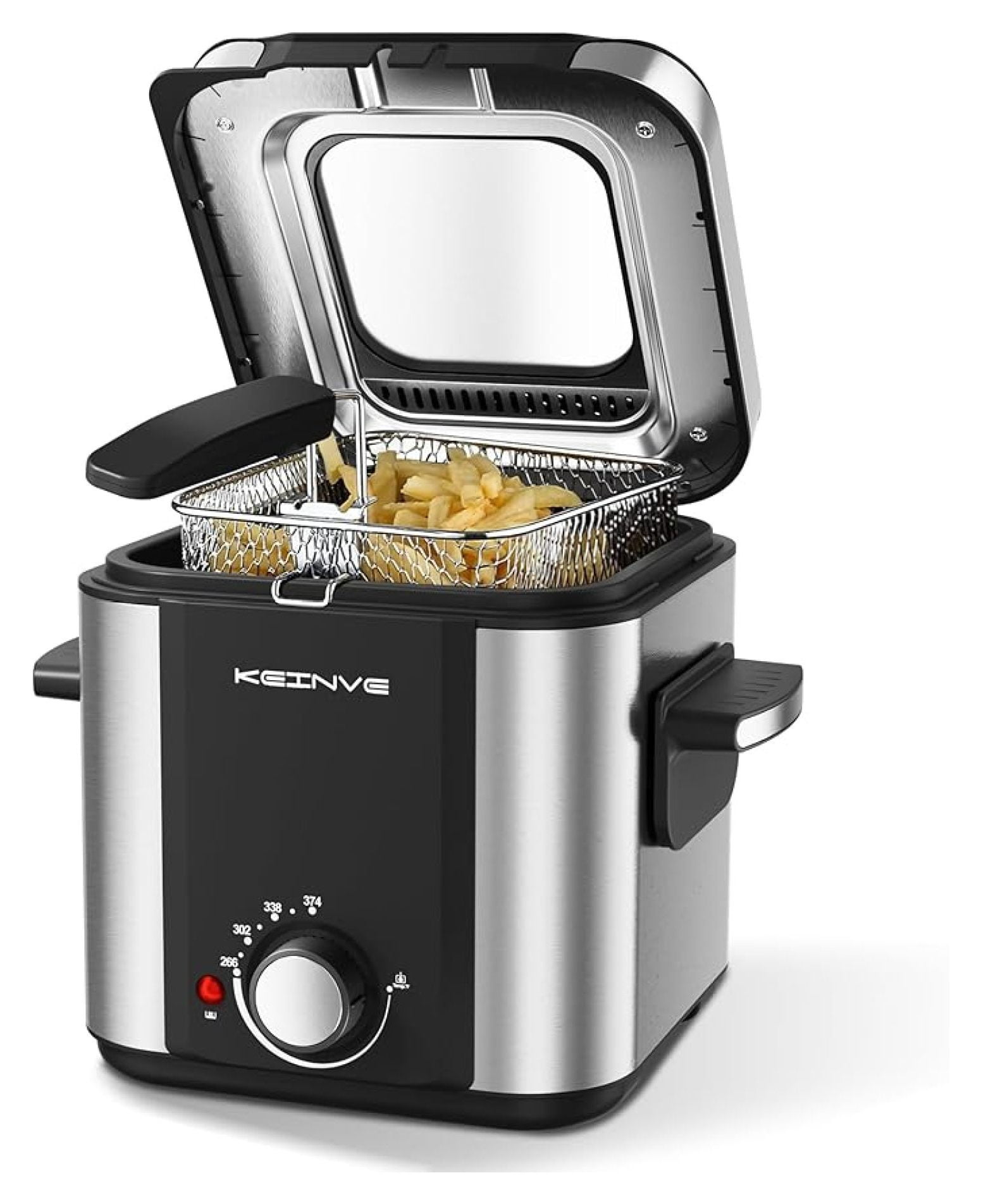 Electric Deep Fryer, 1.5 Liters Oil Capacity, Small Deep Fryer with ...