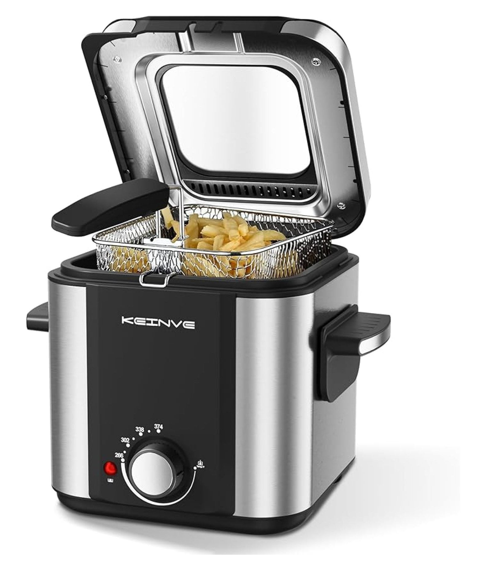 Electric Deep Fryer, 1.5 Liters Oil Capacity, Small Deep Fryer with ...