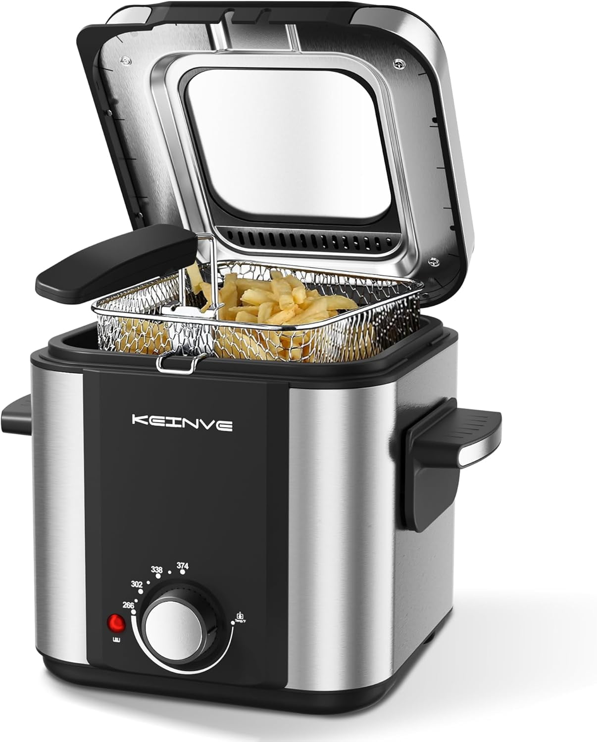 Electric Deep Fryer, 1.5 Liters Oil Capacity, Small Deep Fryer with ...