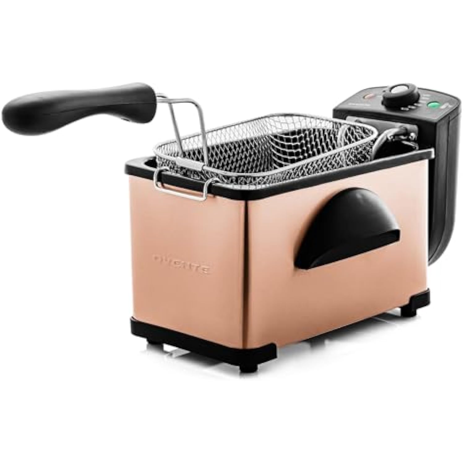 Electric Deep Fryer 2L Copper - Adjustable Temp, Removable Basket ...