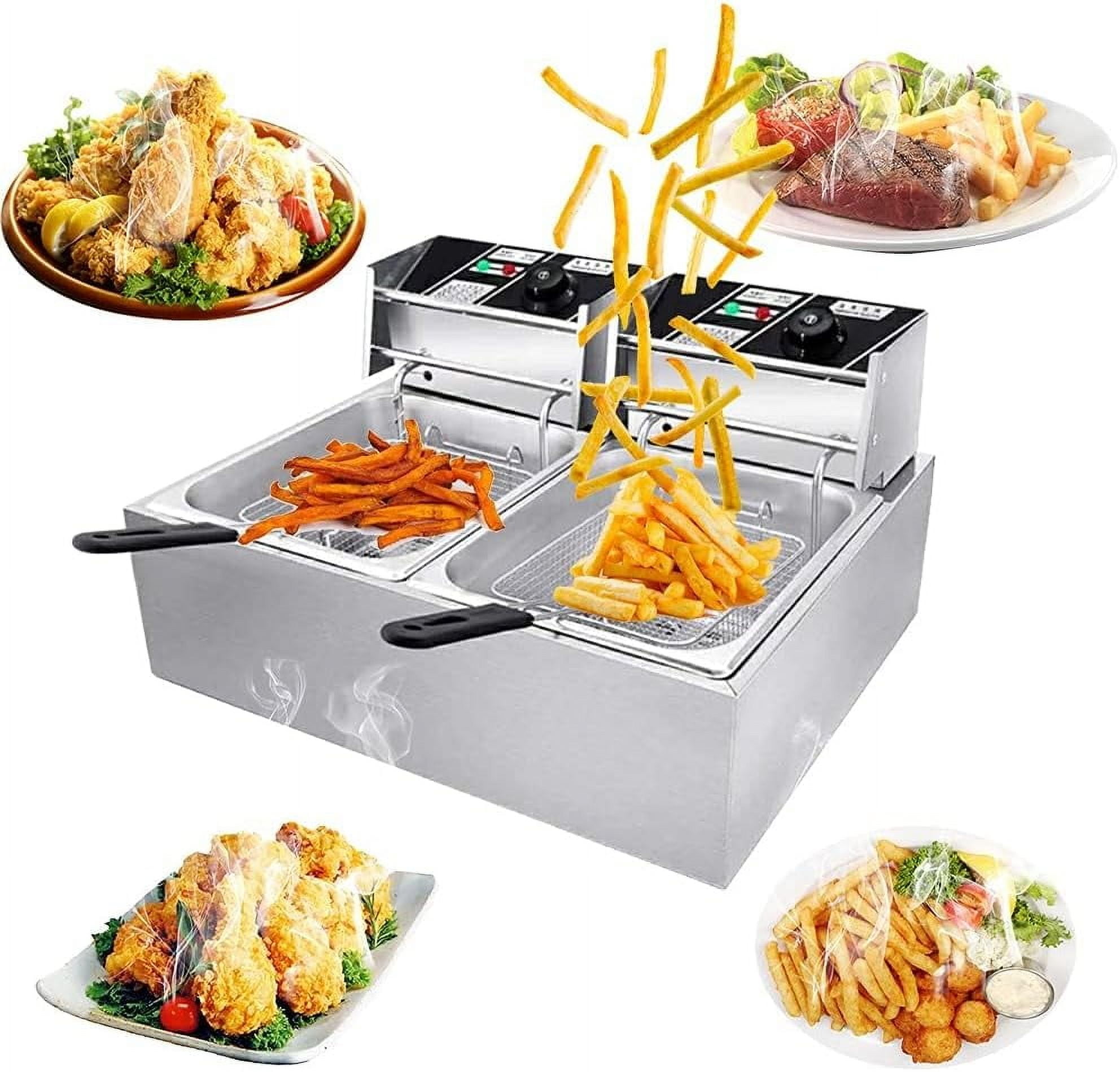 Electric Deep Fryer, 3500W 12.7QT/12L Large Dual Tank Electric Deep ...
