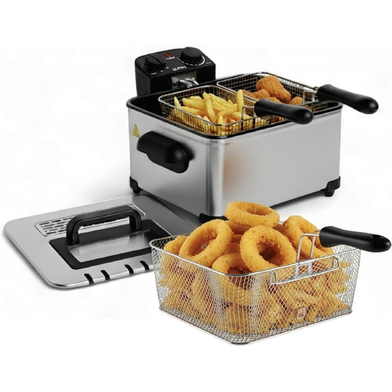 Electric Deep Fryer – 4.5L Deep Fryer with Basket with 2-Quart and 4 ...