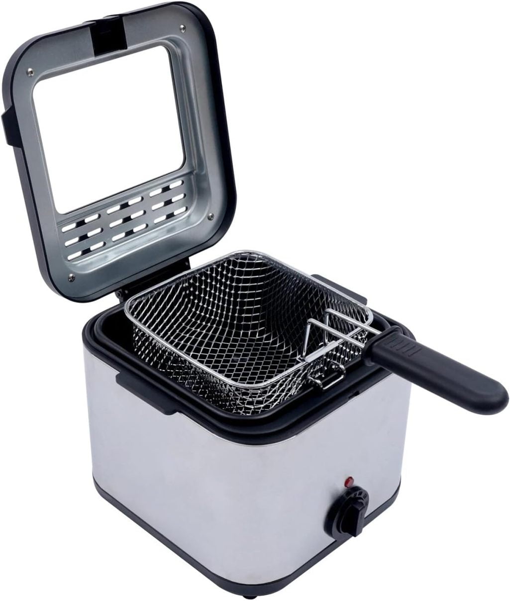 Electric Deep Fryer with Basket 1000W Countertop Deep Fryer Stainless ...