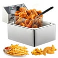 Electric Deep Fryer with Basket and lid Adjustable Temperature Control ...