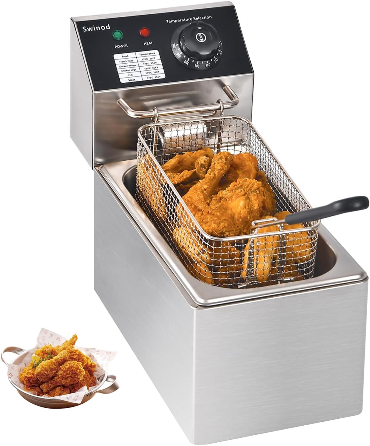 Electric Deep Fryer with Basket for Home Use, Countertop Deep Fryer ...