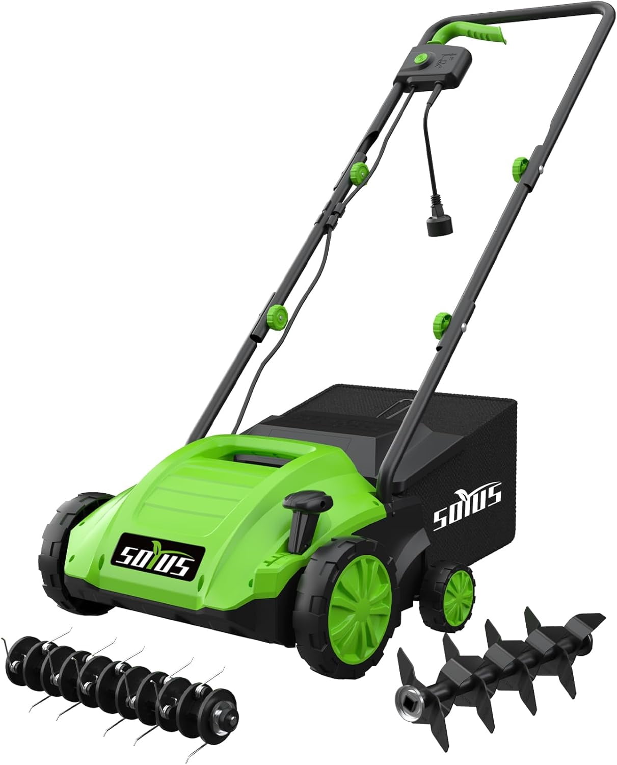 Electric Dethatcher and Scarifier with 30L Collection Bag, 13-Inch 12 ...