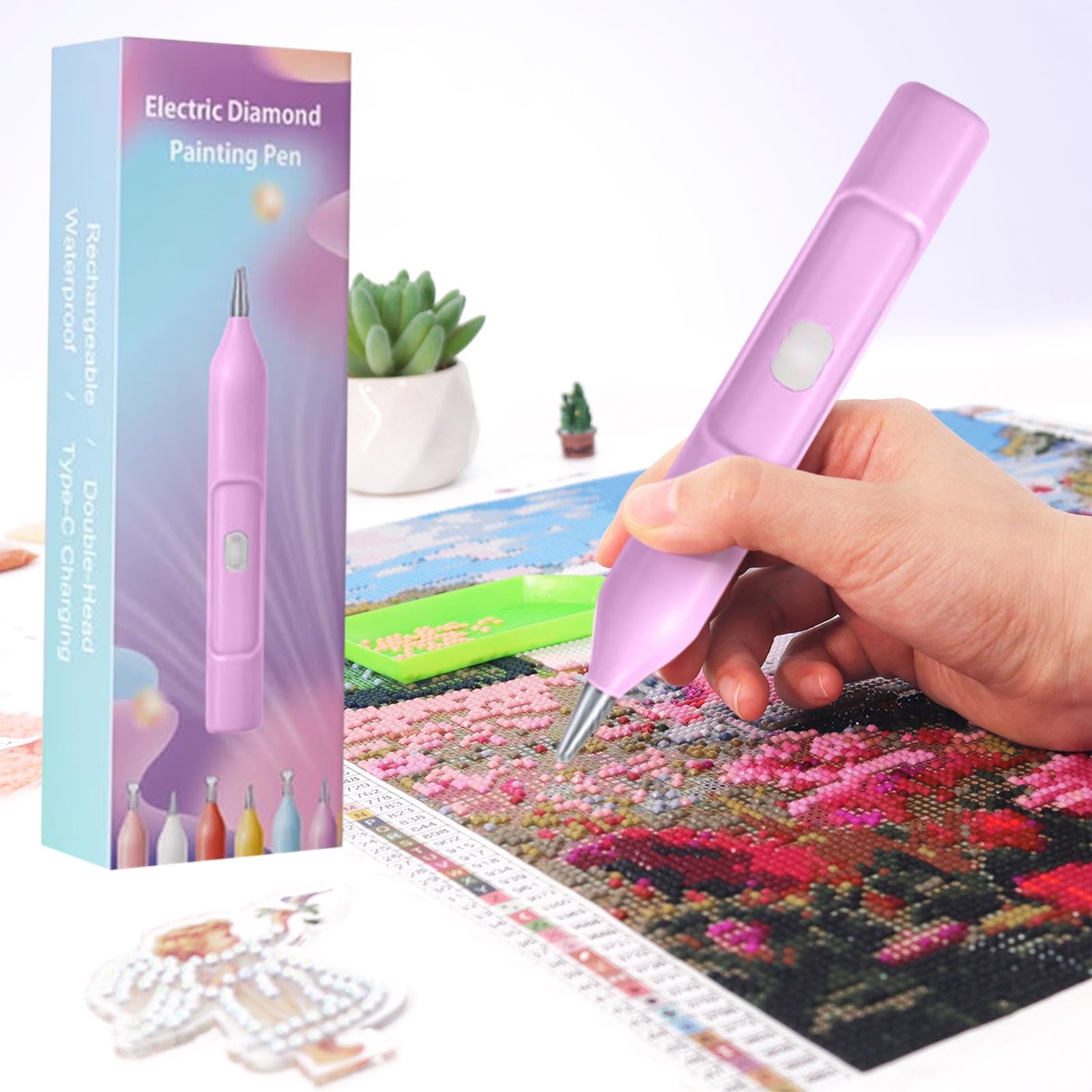 Electric Diamond Painting Pen with Vacuum Technology, Rechargeable IPX5 ...